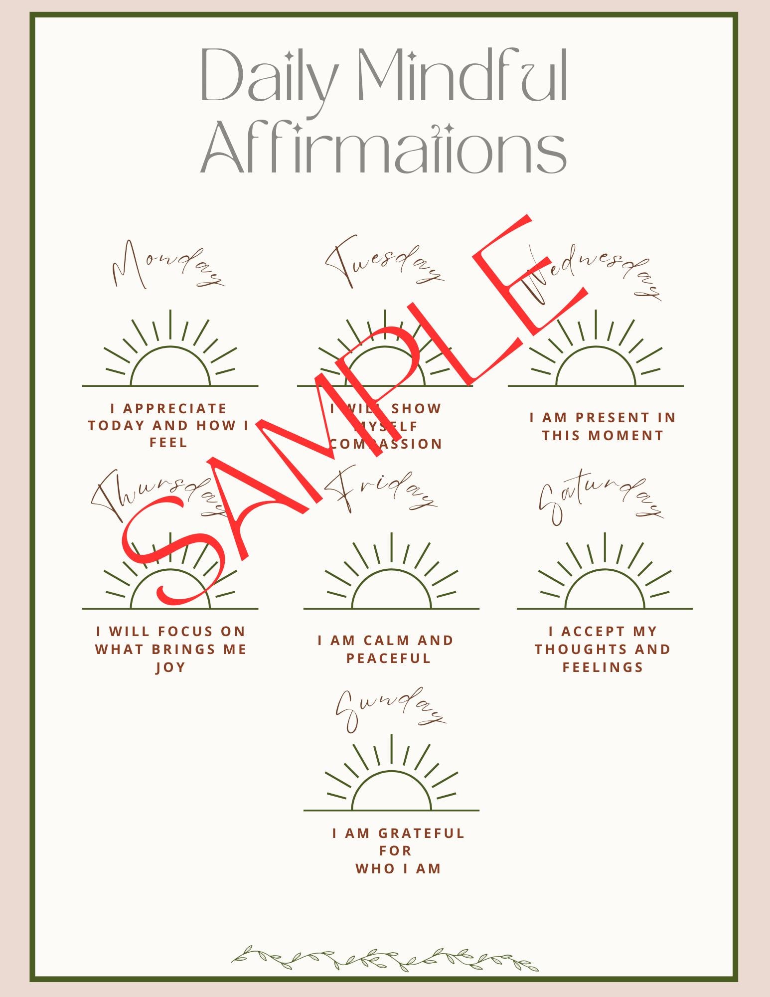 Printable Mindfulness Journal – Daily Self-reflection, Gratitude ...