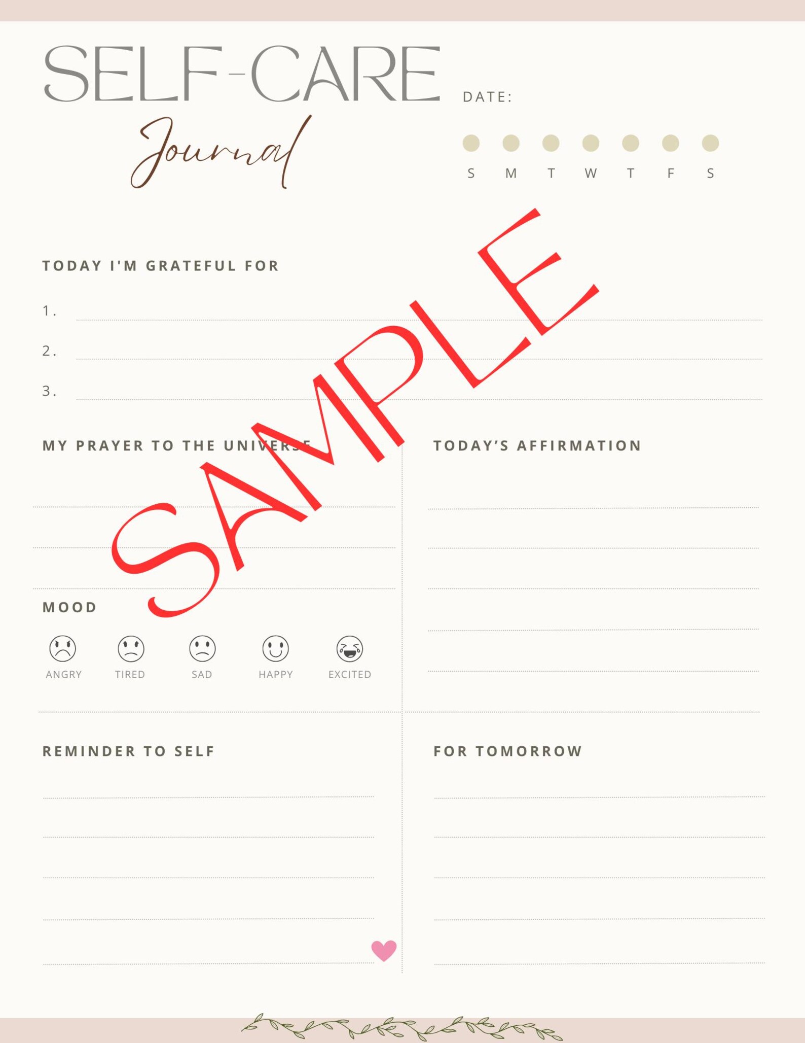 Printable Mindfulness Journal – Daily Self-reflection, Gratitude ...