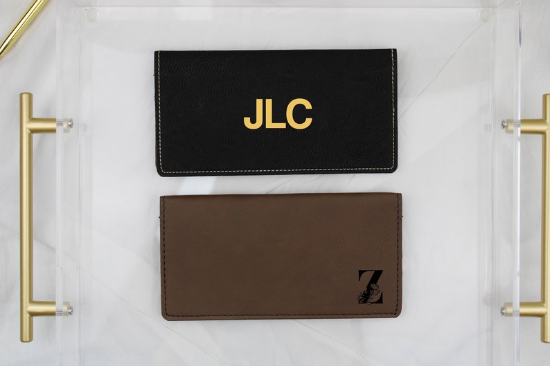 Custom Leather Business Checkbook Cover Personalized Leather - Etsy