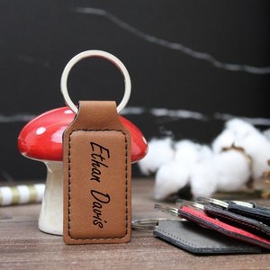 Personalized Leather Keychain, Custom Keychain, Birthday Gift for Her ...