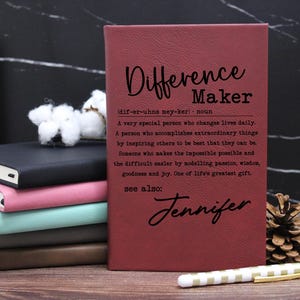 Personalized Difference Maker Journal, Difference Maker Definition Gift ...