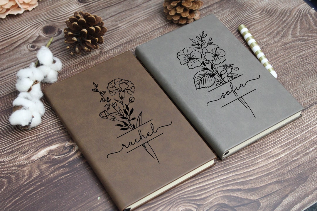 Personalized Birth Flower Journal, Custom Birthday Journal, Birthday ...