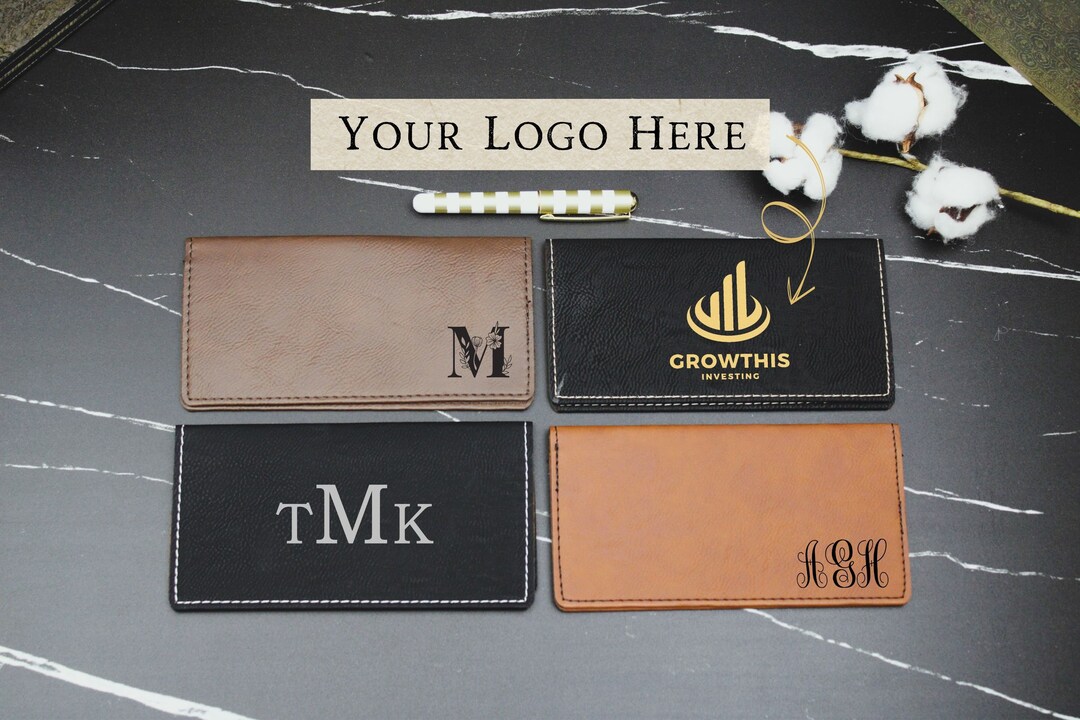 Custom Company Logo Checkbook Cover, Personalized Business Gifts ...