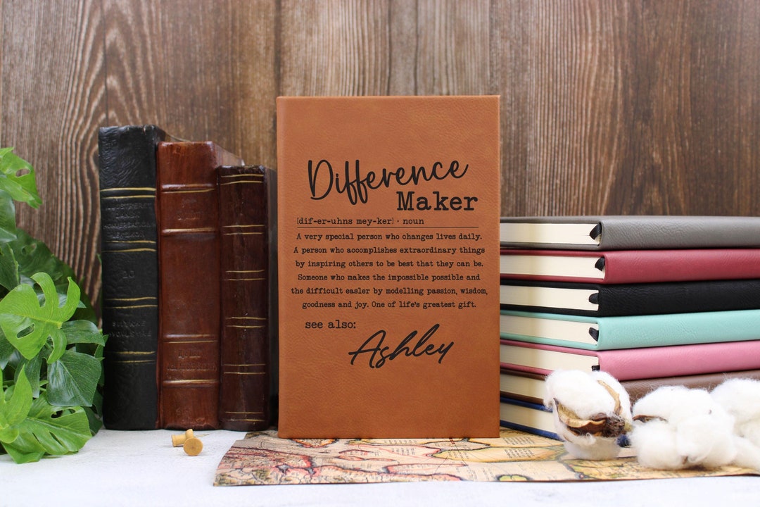 Personalized Difference Maker Journal, Difference Maker Definition Gift ...