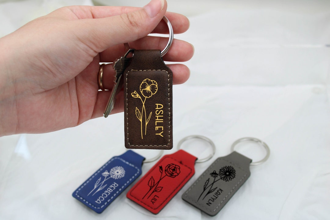 Birth Flower Keychain Personalized Birthday Gift Gift for - Etsy