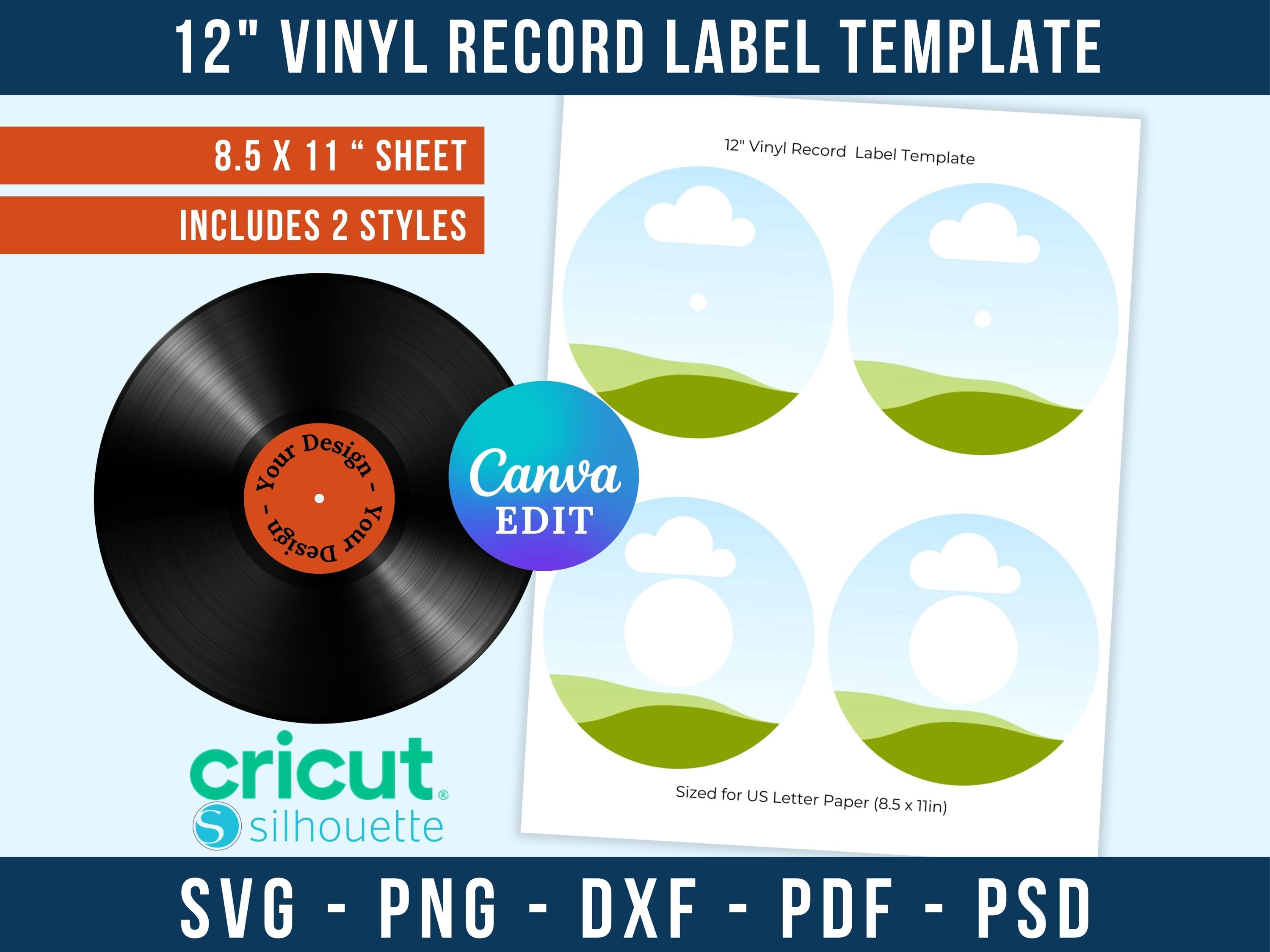 Vinyl Record Template, Label Template, Record Labelsticker Template ...