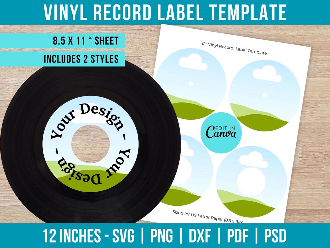 Vinyl Record Template, Label Template, Record Labelsticker Template ...