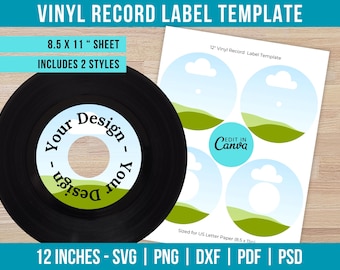 Vinyl Record Template, Label Template, Record Labelsticker Template ...