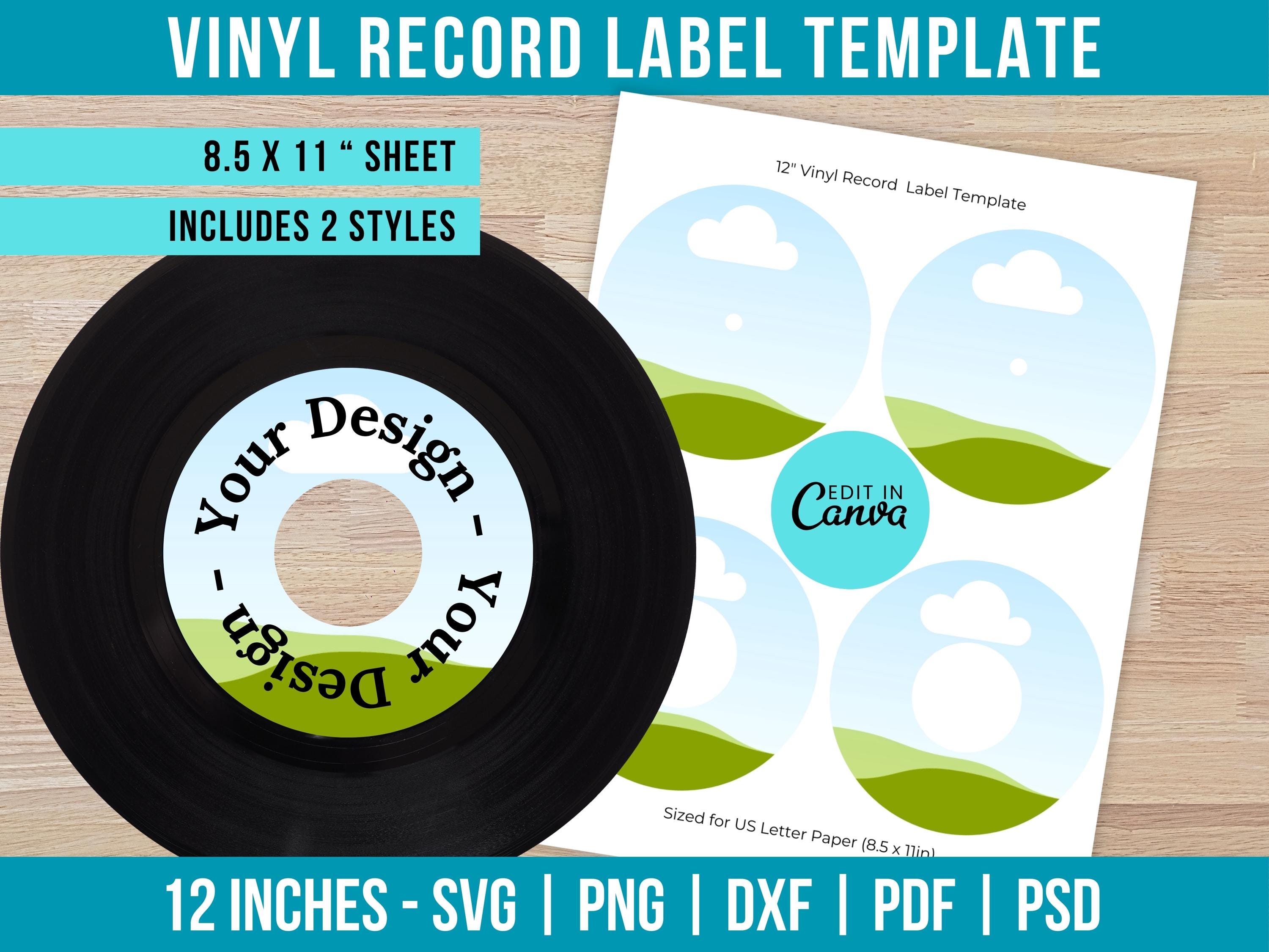 Vinyl Record Template, Label Template, Record Labelsticker Template ...