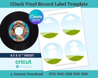 Vinyl Record Template, Label Template, Record Labelsticker Template ...