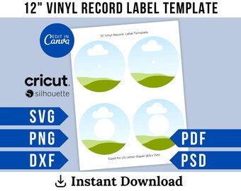 Vinyl Record Template, Label Template, Record Labelsticker Template ...