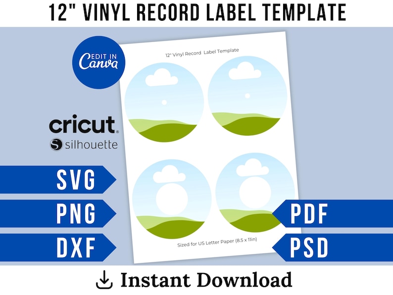 Vinyl Record Template, Label Template, Record Labelsticker Template ...