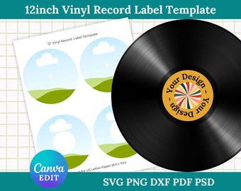 Vinyl Record Template, Label Template, Record Labelsticker Template ...