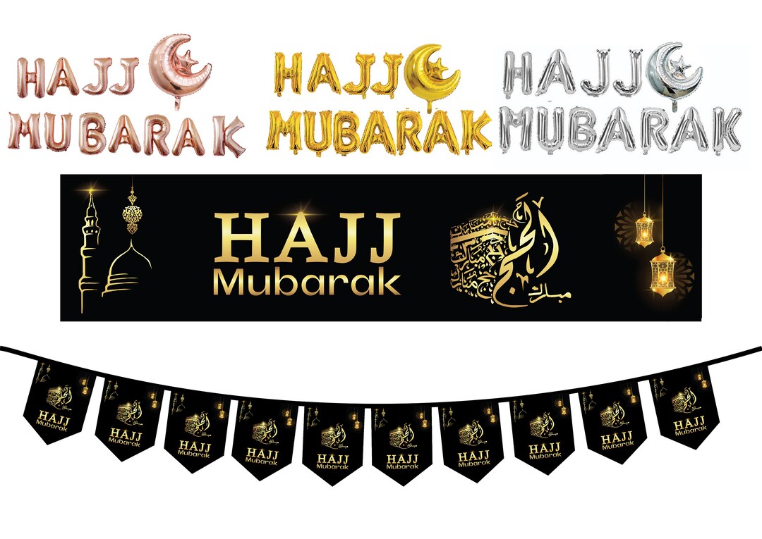 Hajj Mubarak Banner and Bunting Set New Gift Hajj Mabrook - Etsy