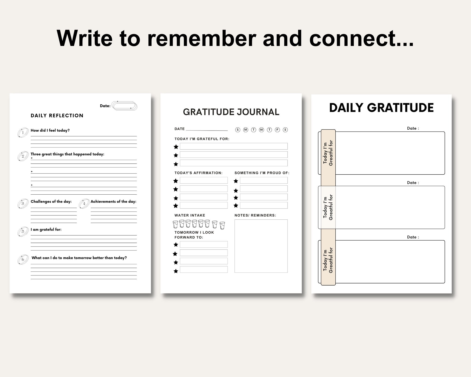 Gratitude Journal Printable, Journal Template, Manifesting Gratitude ...