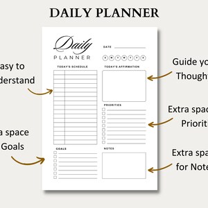 Daily Planner Printable PDF - Etsy