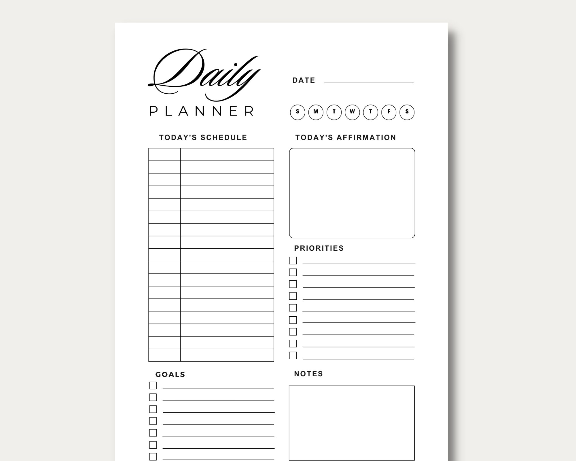 Daily Planner Printable PDF - Etsy