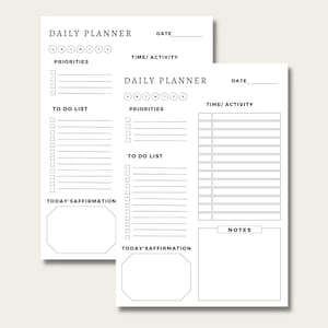 Minimalist Daily Planner Printable - Etsy