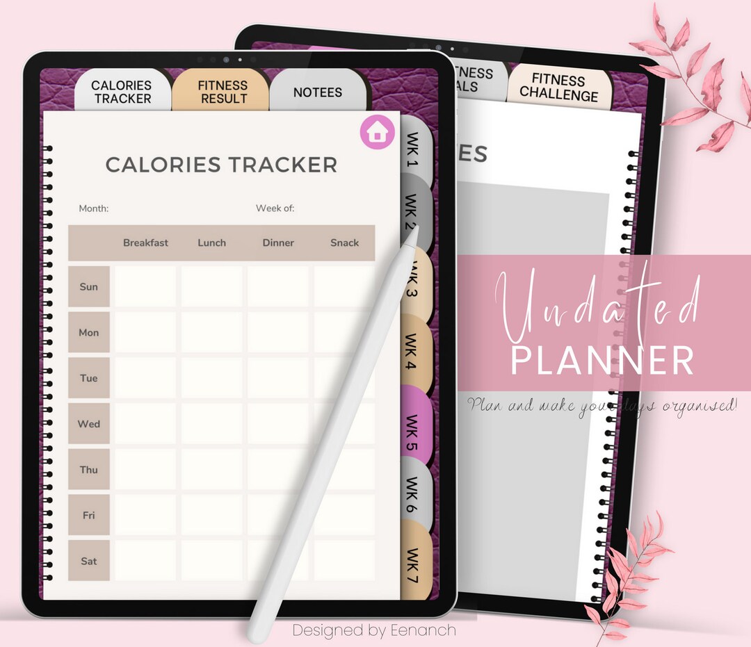 Digital Fitness Planner Journal Weight Loss Workout Tracker Planner ...