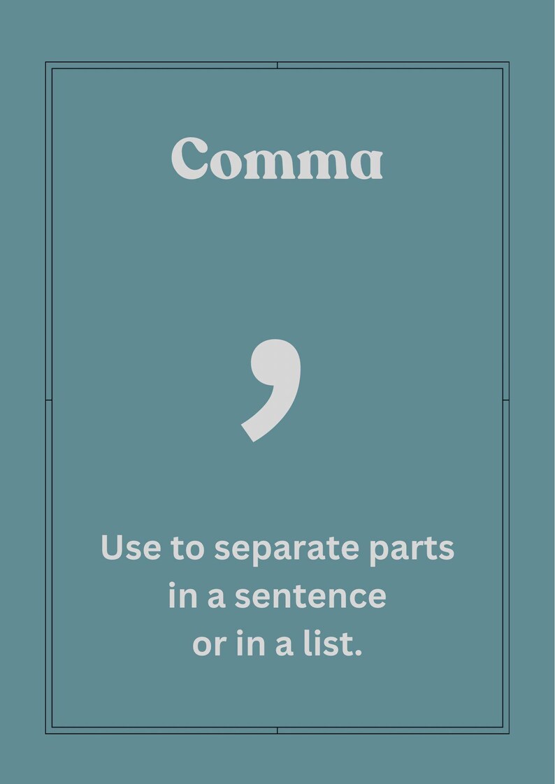 Punctuation English Classroom Posters Set of 12 - Etsy