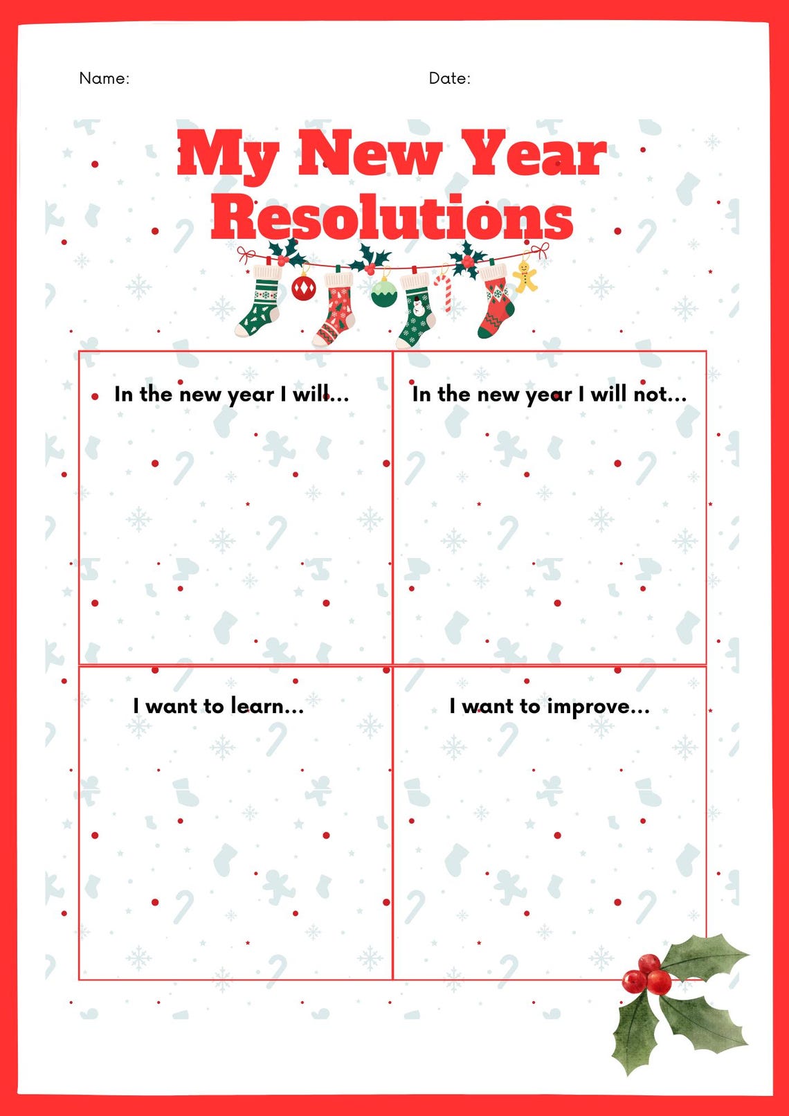 New Year Resolutions Worksheets | Goal Setting for a Fresh Start - Etsy