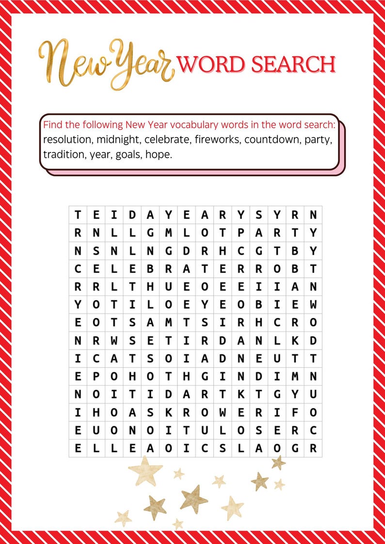 New Year Vocabulary Worksheets – Fun and Engaging Activities for the ...
