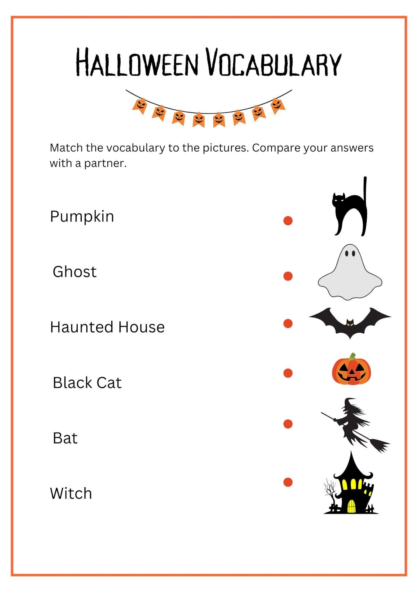 Kids Halloween Vocabulary Worksheets | Fun ESL Learning for Young ...