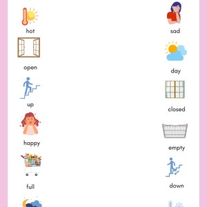 Opposites Worksheet Bundle for Kids | Fun ESL & Early Learning ...