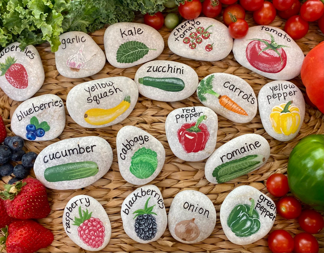 Vegetable Garden Rocks (variety) - Etsy