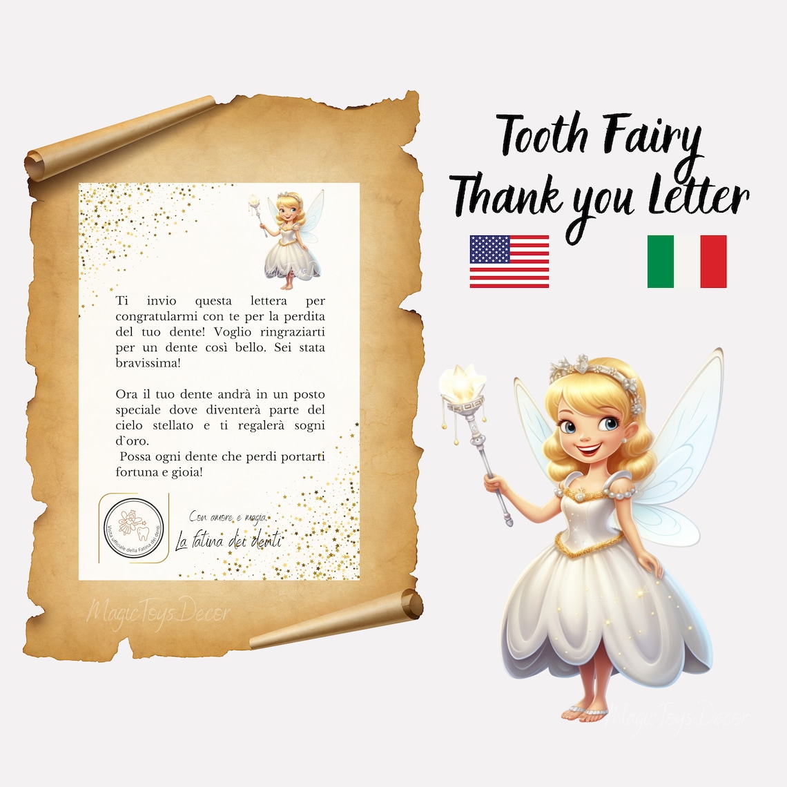 Tooth Fairy Letter Printable, Tooth Fairy Gift, Tooth Fairy Note, Magic ...