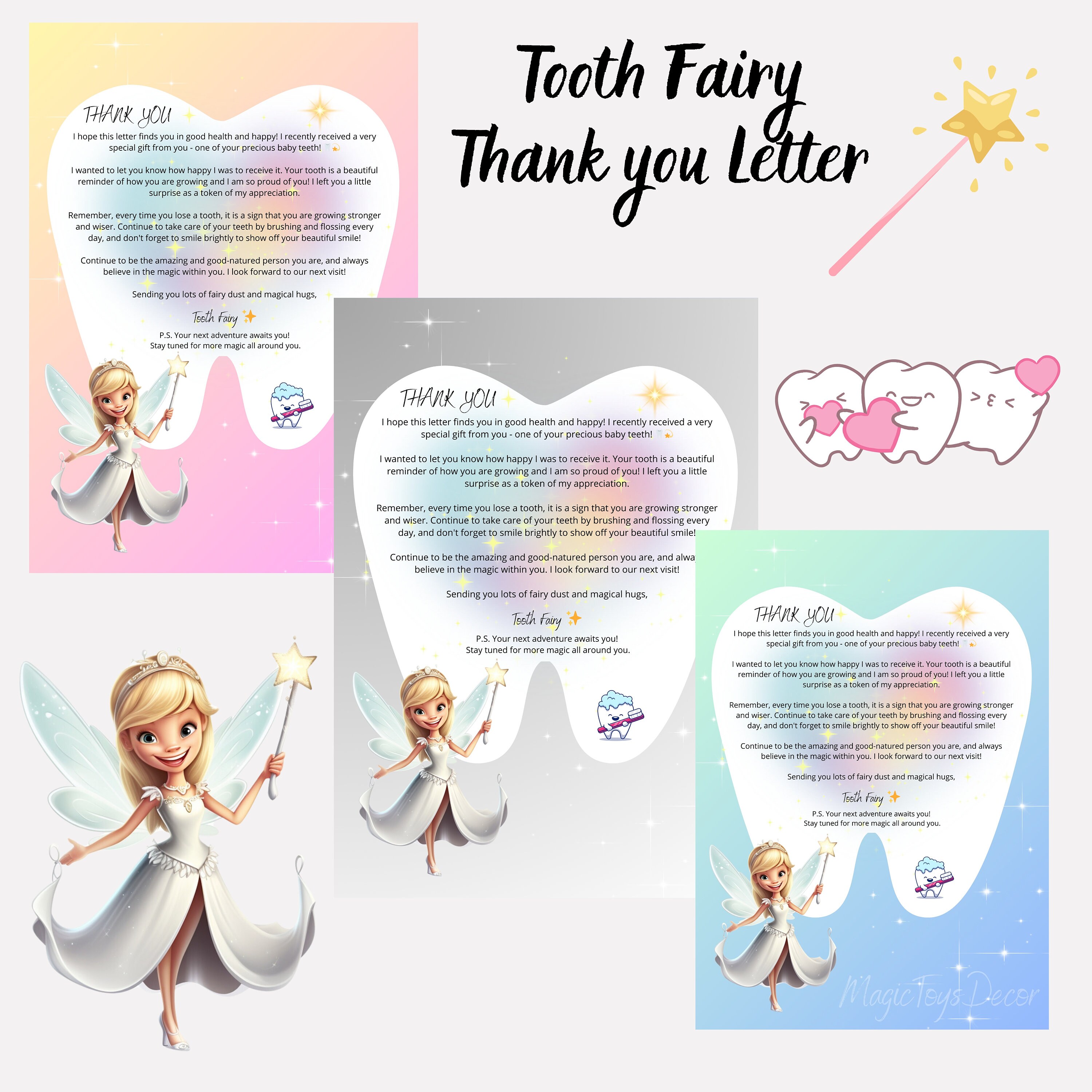 Tooth Fairy Letter, Tooth Fairy Gift, Tooth Fairy Note, Tooth Fairy ...