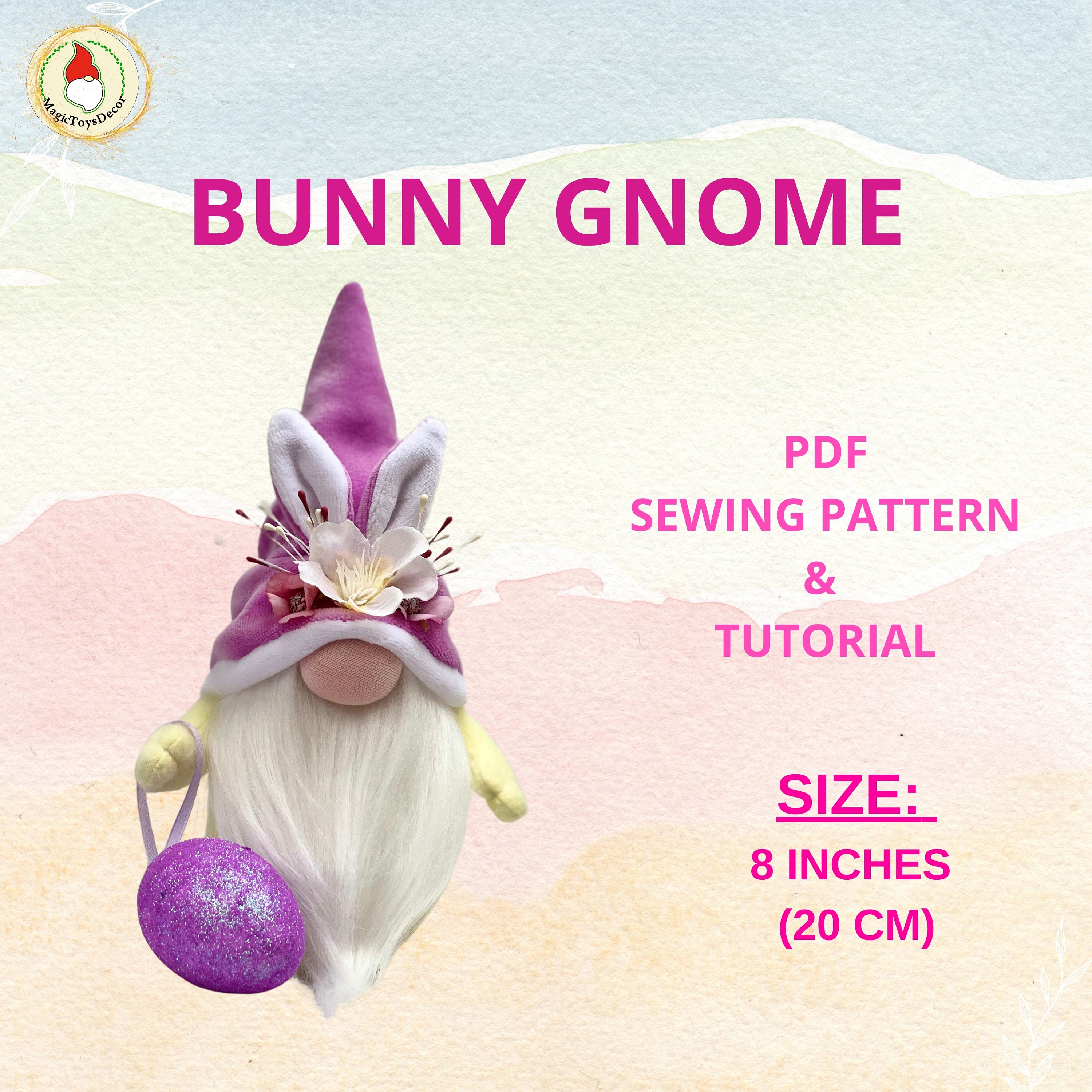 Tutorial PDF Bunny Gnome PDF Sewing Pattern DIY Handmade Step by Step ...