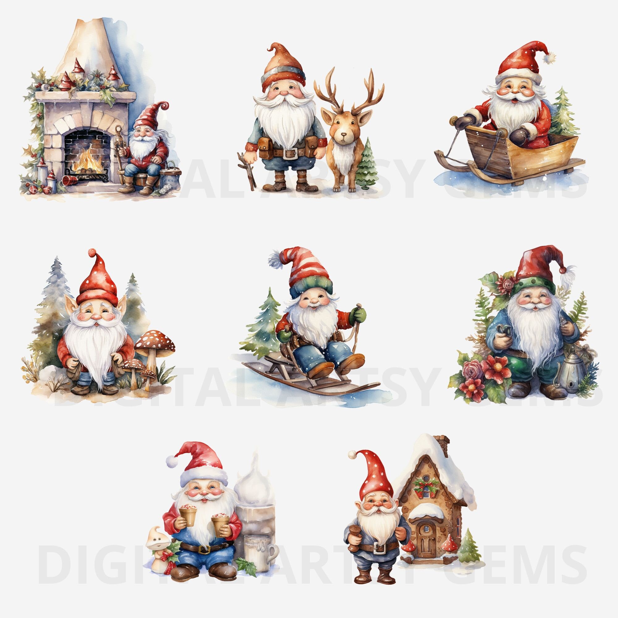 Christmas Gnome Clipart, Gnomes PNG, Gnome Cuteness, Xmas Clipart ...