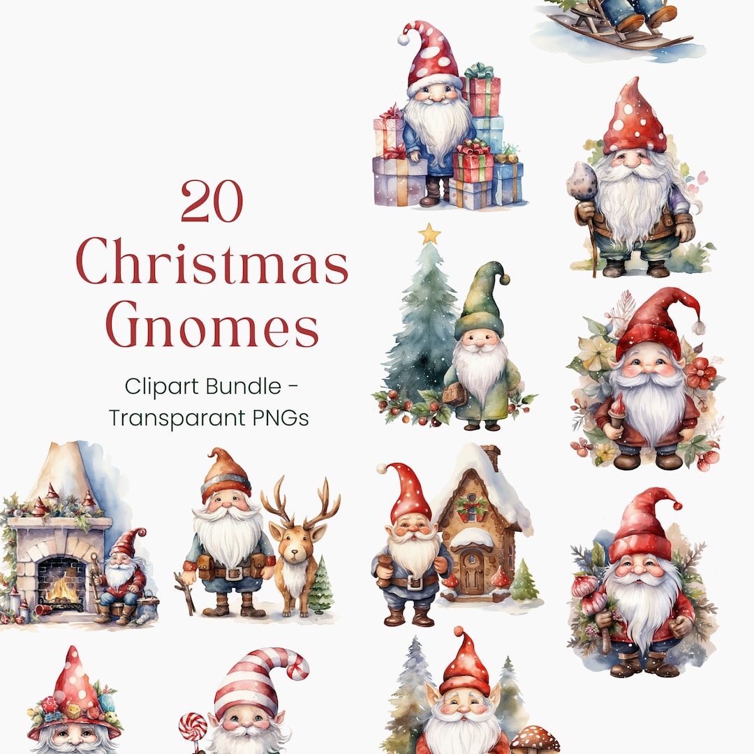 Christmas Gnome Clipart, Gnomes PNG, Gnome Cuteness, Xmas Clipart ...