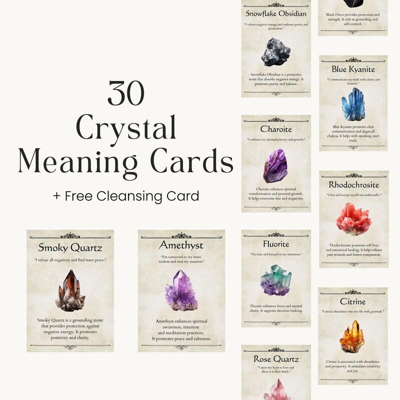 Printable Crystal Cards - Etsy