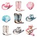 20 Coastal Cowgirl Clipart, Pink Cowgirl, Western Clipart Bundle ...