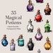 35 Magical Potions Magic Watercolor Clipart, Magic Bottles, Potion ...