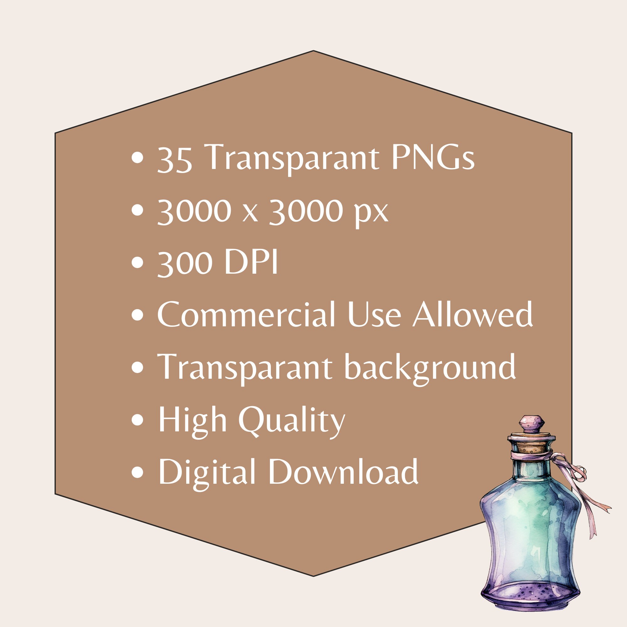 35 Magical Potions Magic Watercolor Clipart, Magic Bottles, Potion ...