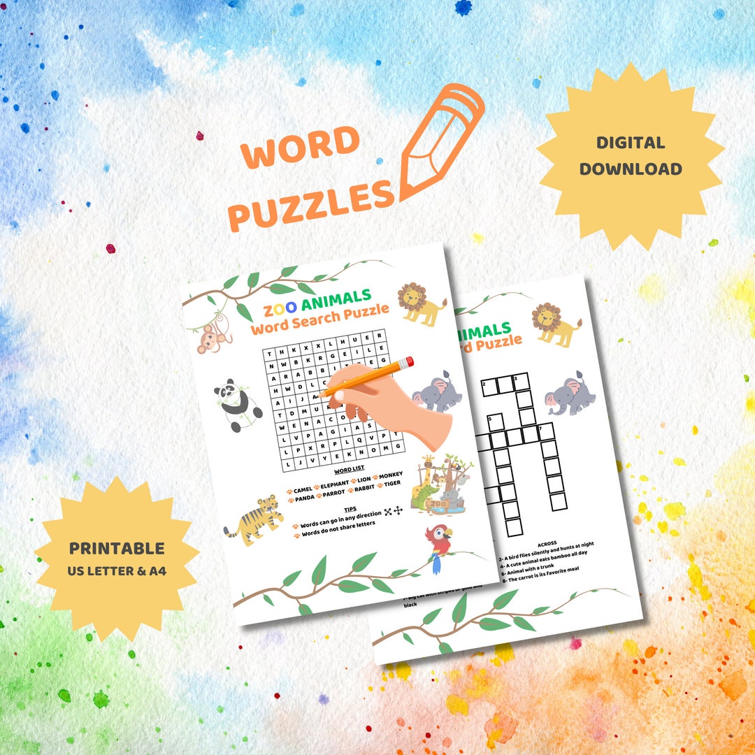 Word Search and Criss-cross Puzzle for Kids, Fun Word Search and Criss ...