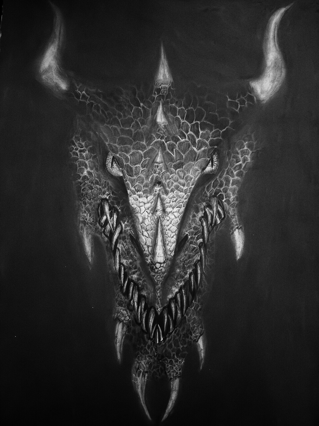 Dragon Charcoal Drawing Print Imagination, Fantasy - Etsy