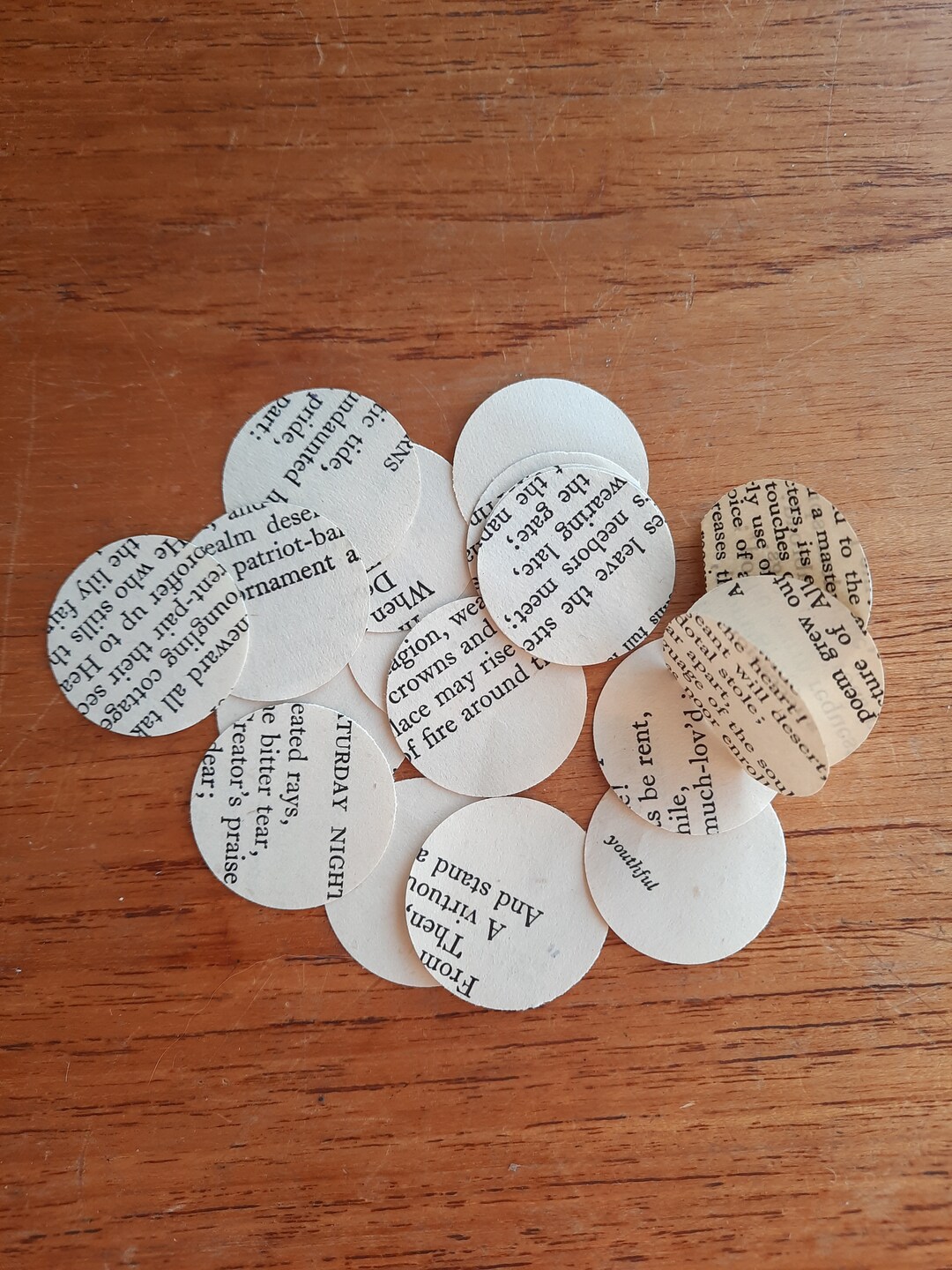 Hand Cut Vintage Burns Poetry Book Paper Table Confetti, Fun Decoration ...