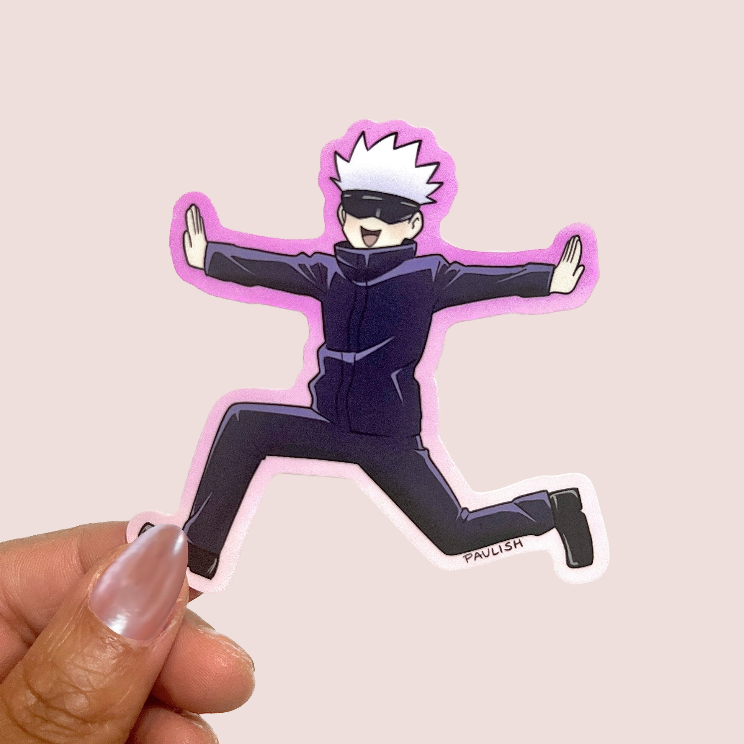 Happy Gojo Sticker Cute Anime Sticker High Quality Glossy - Etsy