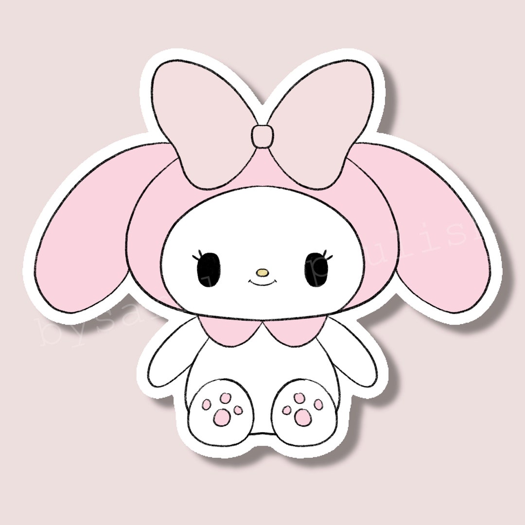 Kuromi Plush Sticker Cute Kawaii Anime Sticker High Quality Matte ...