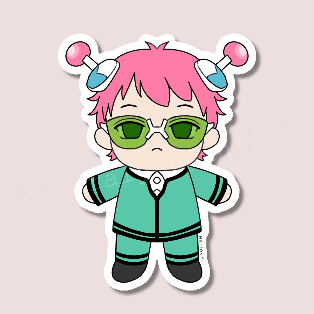 Saiki K Plush Sticker | Cute Kawaii Anime Sticker | High Quality Glossy ...