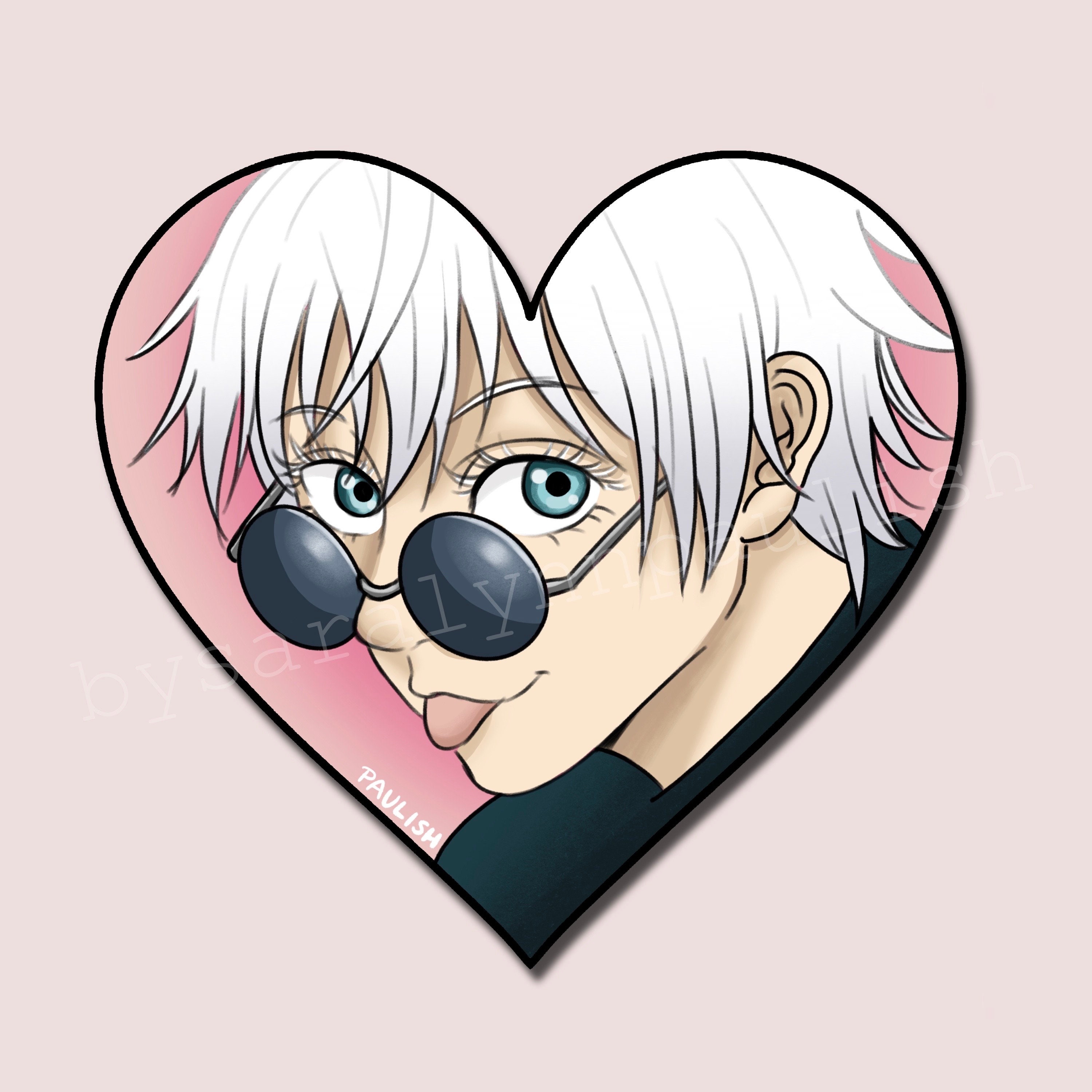 Gojo Heart Sticker Anime Jujutsu Kaisen Sticker High - Etsy