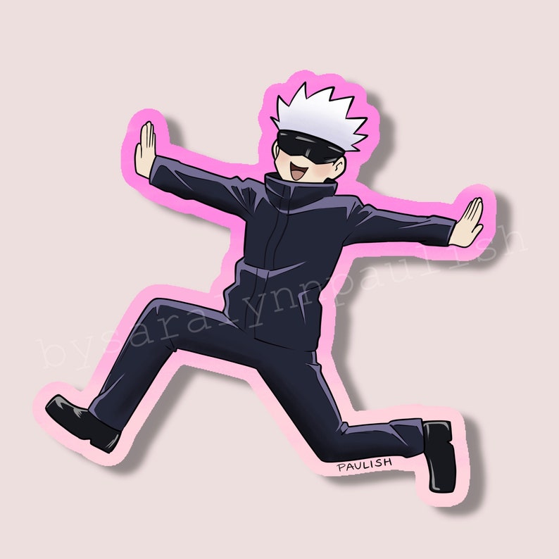Happy Gojo Sticker Cute Anime Sticker High Quality Glossy - Etsy