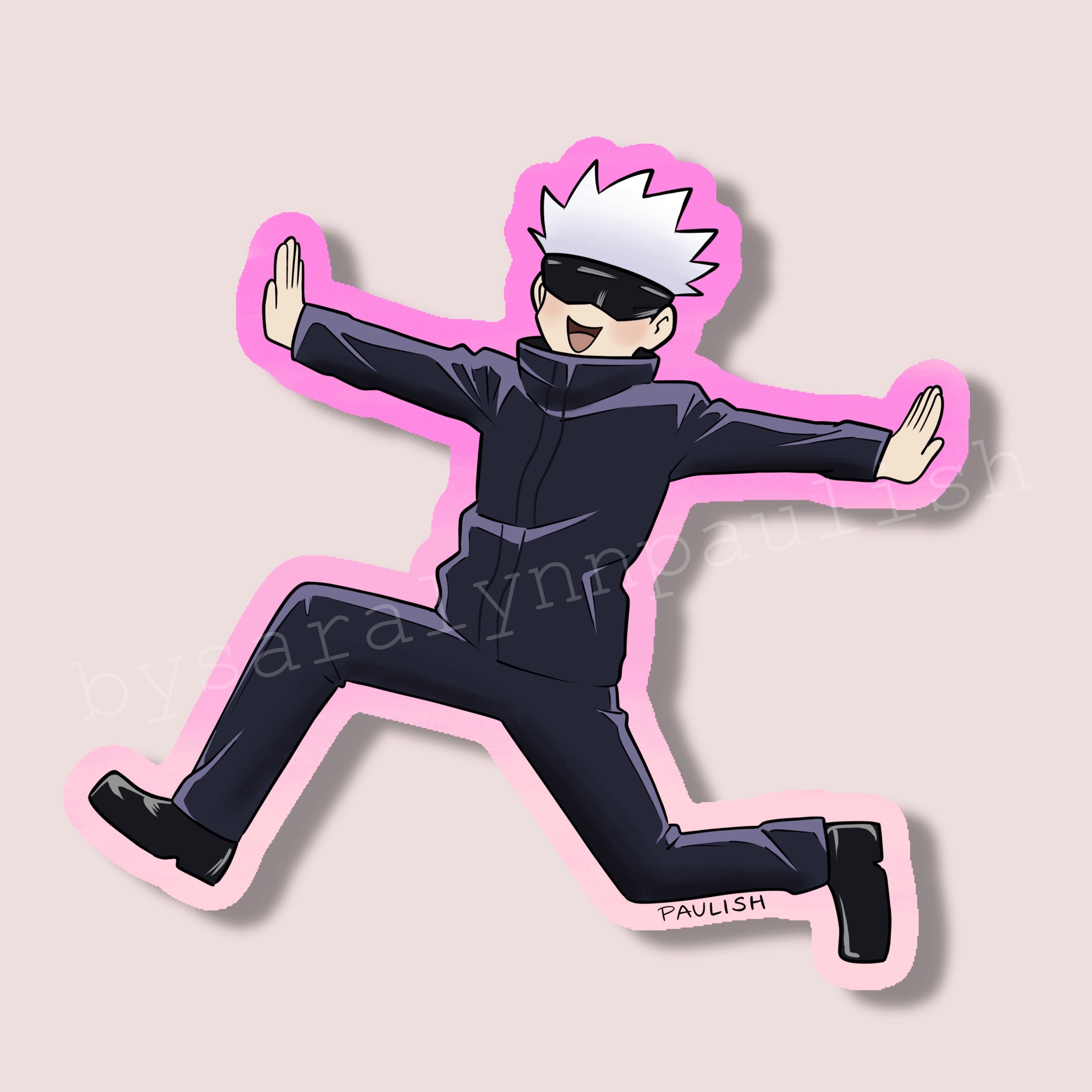 Happy Gojo Sticker Cute Anime Sticker High Quality Glossy Sticker ...