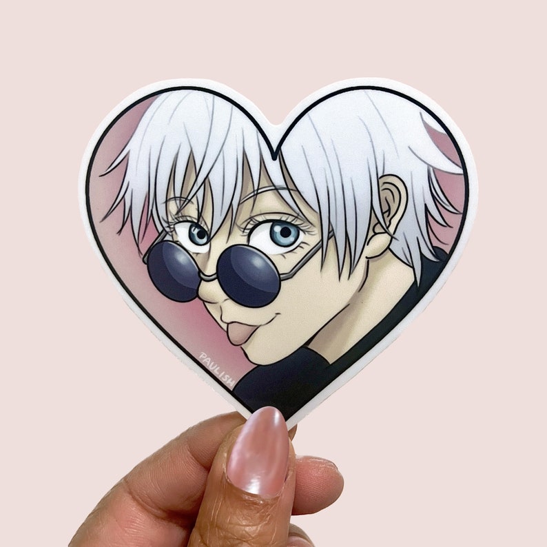Gojo Heart Sticker Anime Jujutsu Kaisen Sticker High Quality Glossy ...