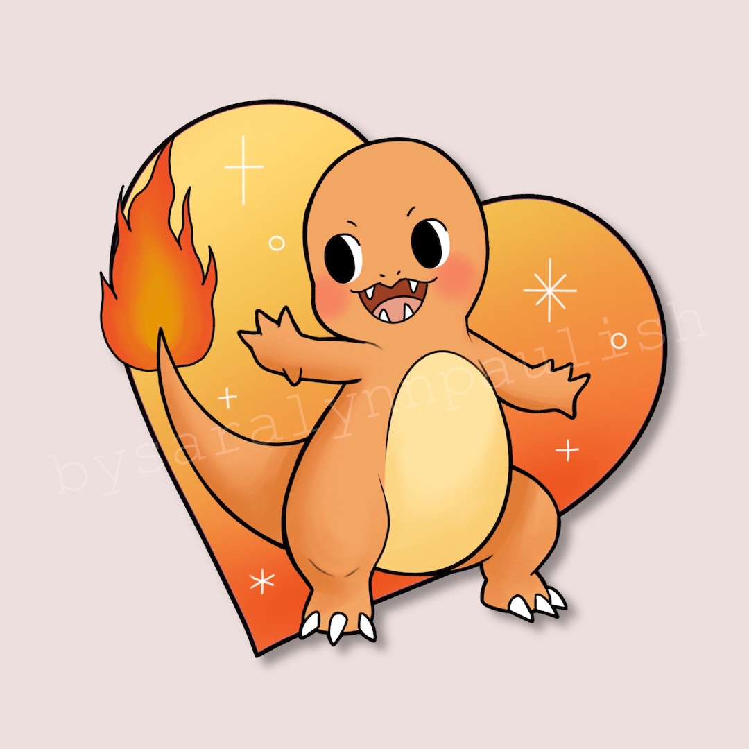 Charmande Heart Sticker Cute Kawaii Anime Sticker High Quality Glossy ...