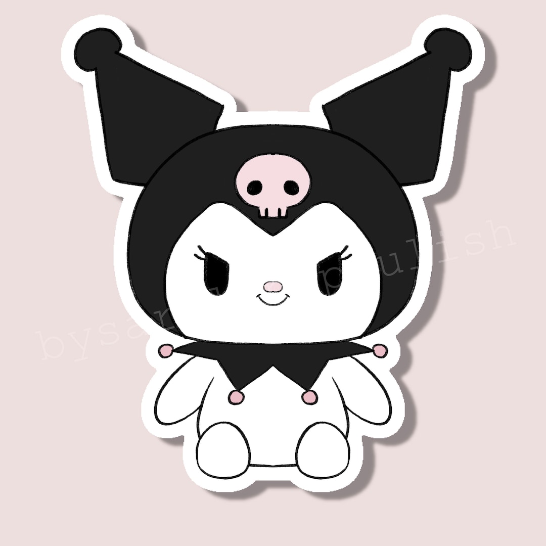 Kuromi Plush Sticker Cute Kawaii Anime Sticker High Quality Matte ...